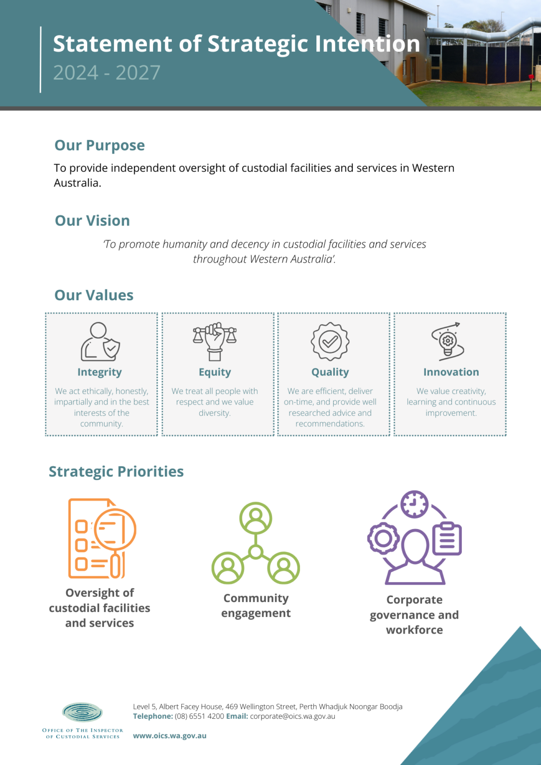 Strategic plan - Office of the Inspector of Custodial Services